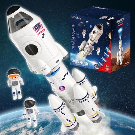 太空梭火箭船玩具 適合 3 歲 4 歲 5 6 7 8 9 歲 男孩 5 合 1 Stem 科學 教育航空航天玩具 附