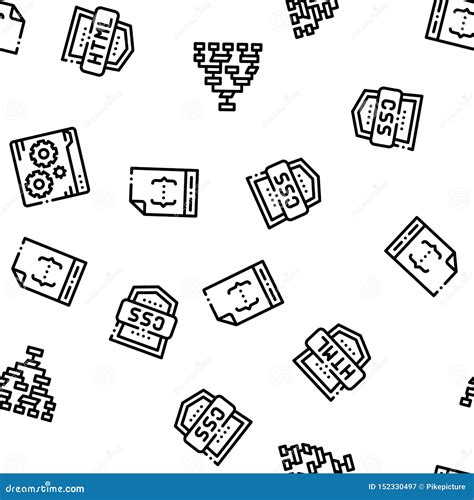 Coding System Vector Seamless Pattern Stock Vector Illustration Of