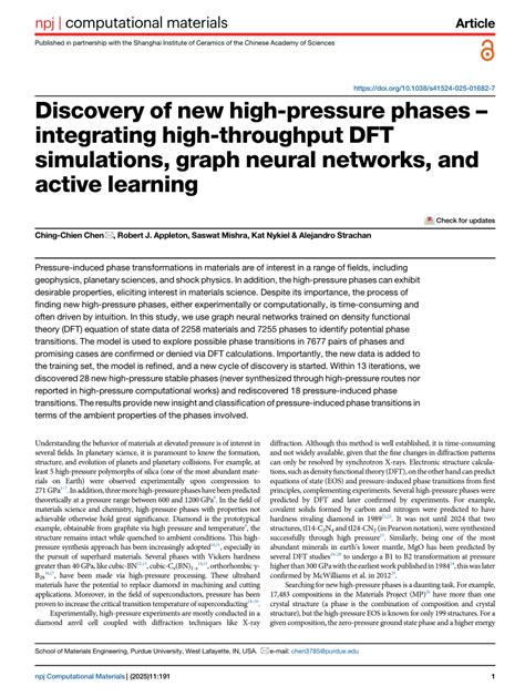 Pdf Discovery Of New High Pressure Phases Integrating High