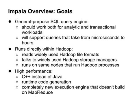 An Introduction To Impala Low Latency Queries For Apache Hadoop Ppt