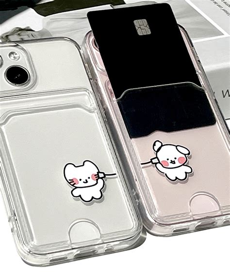 포켓젤리 커플 코너 종이컵 댕냥이 ☎ 카드수납 케이스 폰케이스 귀여운 우정 우정템 커플템 선물 추천 앙큼 킹받는 에이블리