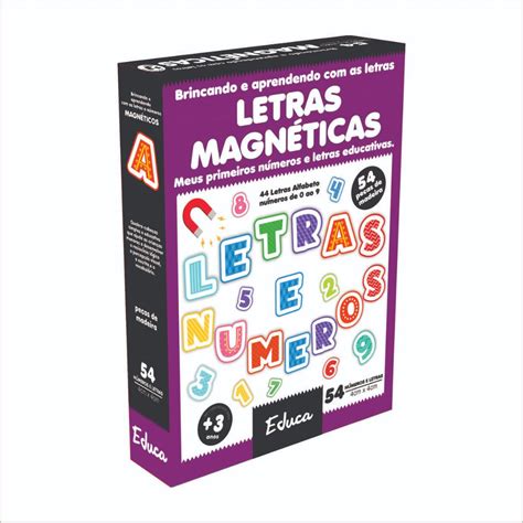 Imã Magnético Alfabeto Móvel Letras Numeros 54 Peças Madeira Brinquedo