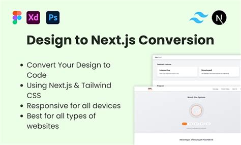 convert your design into a responsive nextjs website with tailwind css