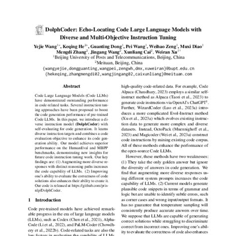 Dolphcoder Echo Locating Code Large Language Models With Diverse And Multi Objective