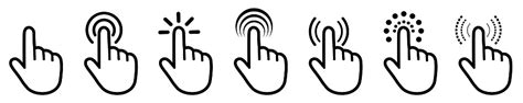 set of flat cursor icons click or press cursor set arrow pointer
