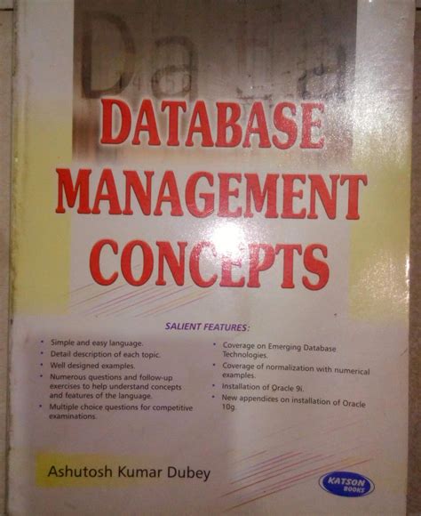Database Management Concepts 9789350140857 Ashutosh Kumar