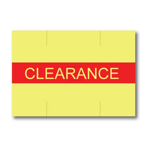 Red Reverse Print On Yellow Clearance Labels To Fit Avery® Sato