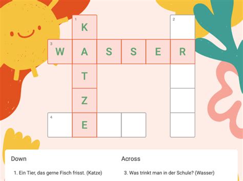 어린이 크로스워드 템플릿