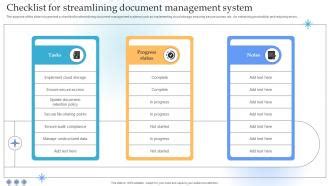 Checklist For Streamlining Document Management System PPT Slide