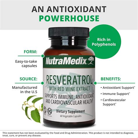 Nutramedix Cápsulas De Resveratrol Suplemento De Antioxidantes