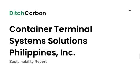 Container Terminal Systems Solutions Philippines Inc Sustainability Report Ditchcarbon