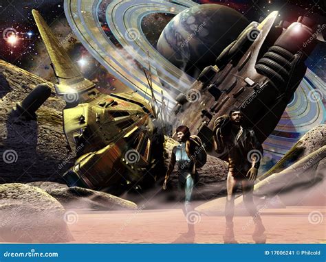 Crashed Spaceship Stock Illustration Illustration Of Fiction 17006241