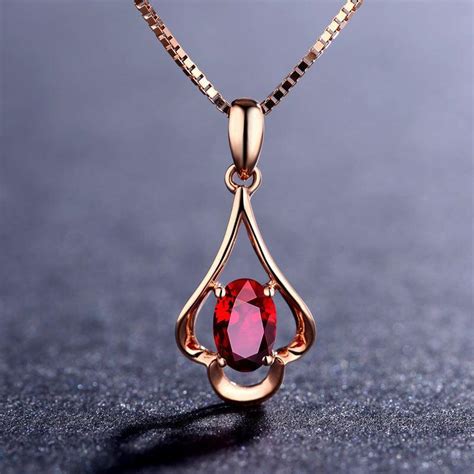 Meaningful Red Gemstone Necklace For Girlfriend Custom Necklace For