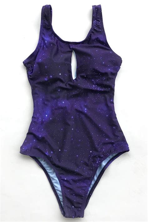 Starry Night Print One Piece Swimsuit One Piece Swimsuits One Piece