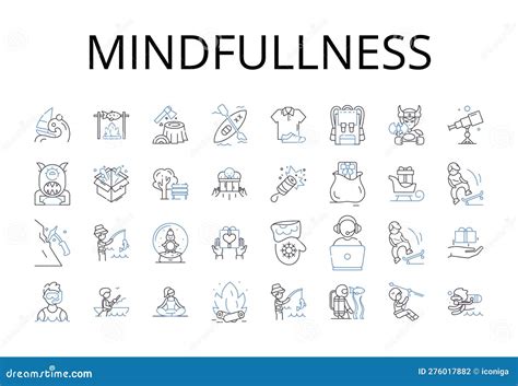 Mindfullness Line Icons Collection Self Awareness Introspection Self Reflection Inner Peace