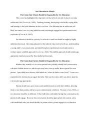 Week Discussion Sex Education In Babes Docx Sex Education In Babes The Extent That