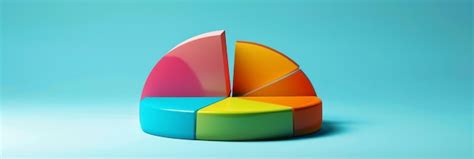 Premium Photo Colorful Pie Chart On Blue Background