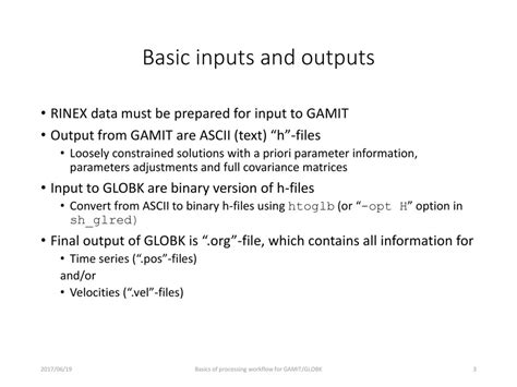 Basics Of Processing Workflow For GAMIT GLOBK Ppt Download