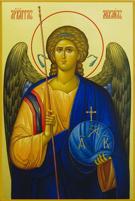 Икона Святой Архангел Михаил, древнерусский стиль на заказ в мастерской ...