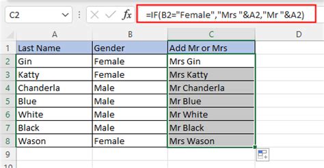 Excel How To Add Mr Or Mrs To Names