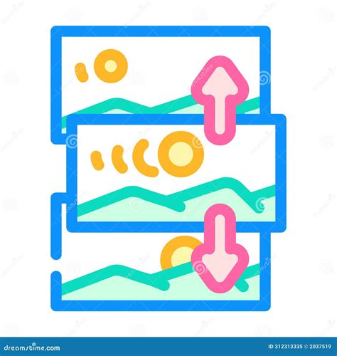 Parallax Scrolling Ux Ui Design Color Icon Vector Illustration Stock