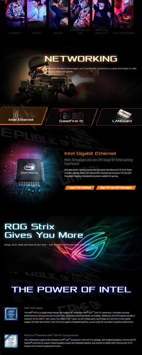 Buy Asus Rog Strix H370 F Gaming Motherboard Rog Strix H370 F Gaming