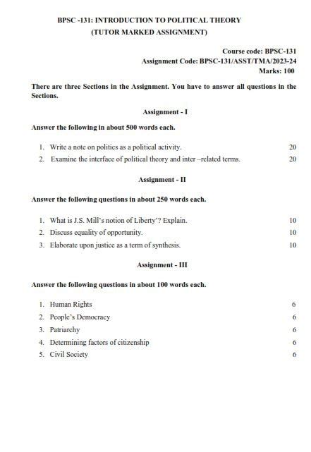 IGNOU BPSC 131 SOLVED ASSIGNMENT 2023 24 ENGLISH MEDIUM