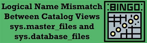 Sql Server Fix Logical Name Mismatch Between Catalog Views Sysmasterfiles And Sysdatabase