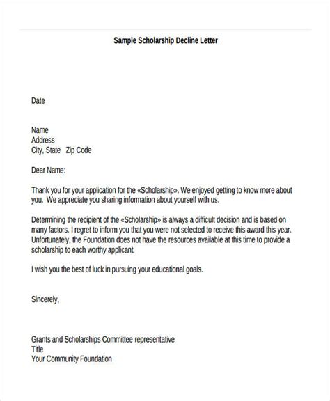 10 Applicant Rejection Letters Free Sample Example Format Download