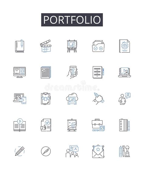 Portfolio Line Icons Collection Collection Compilation Anthology Assortment Array Grouping