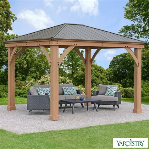 Yardistry 10 X 12ft 3 X 3 7m Wooden Gazebo With Peaked