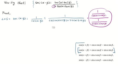 SOLVED Establish each identity sec α β secαsecβ 1 tanαtanβ