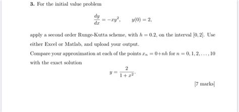Solved For The Initial Value Problem Dy Dac Y Chegg Com
