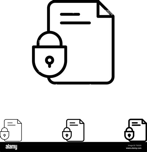 File Document Lock Security Internet Bold And Thin Black Line Icon