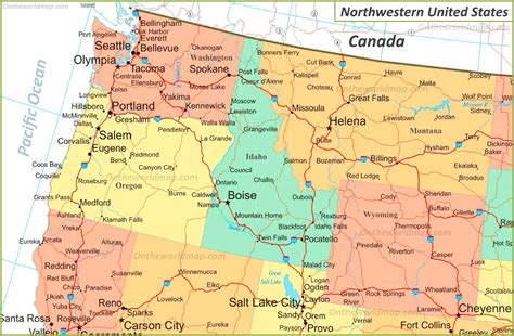 Pacific Northwest Physical Map