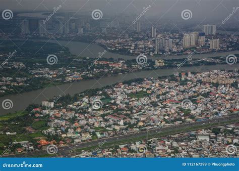 Aerial View Of Saigon Vietnam Stock Image Image Of River Minh