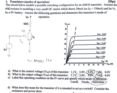Solved 1 Transistors Modes Of Operation 20pt The Chegg Com