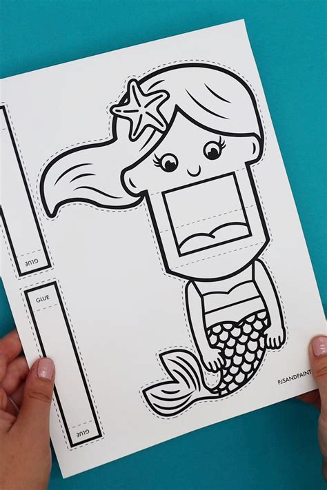 Free Printable Mermaid Puppet Pjs And Paint