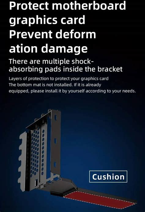 Teucer Vertical Gpu Mounting Bracket Kit Pcie 4 0 X16 Riser Cable 200mm Black Pci E4 0