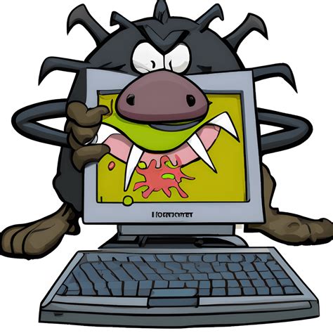 Ugly Computer Virus Cartoon · Creative Fabrica