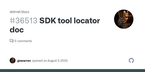 Sdk Tool Locator Doc · Issue 36513 · Dotnetdocs · Github