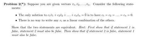 Solved Problem Suppose You Are Given Vectors V Chegg Com