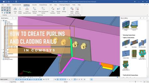 How To Create Purlins And Cladding Rails In Comosys Youtube