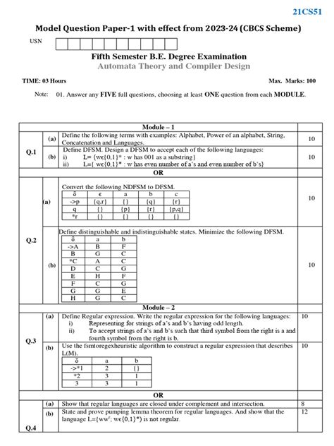 21cs51 automata theory and compiler design pdf applied mathematics