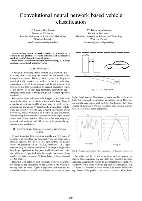 PDF Convolutional Neural Network Based Vehicle Classification