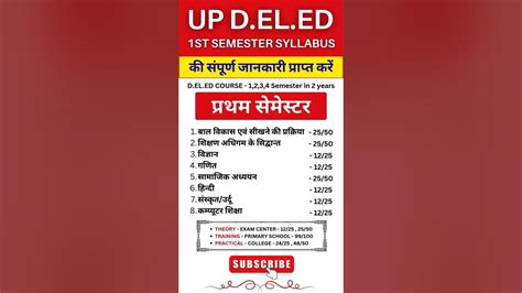 Up Deled 1st Semester Syllabus 🔥 Quick Guide For 2025 🎯📝 Deled Updeled Btc Firstsemester
