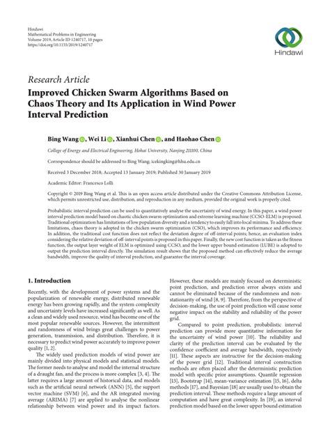 Pdf Improved Chicken Swarm Algorithms Based On Chaos Theory And Its Application In Wind Power