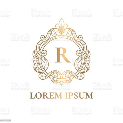 벡터 장식이 있는 골든 모노그램 우아하고 고전적인 요소 보석 미용 및 패션 산업에 사용할 수 있습니다 로고 엠블럼 배경 또는 원하는 아이디어에 적합합니다 로고에 대한 스톡