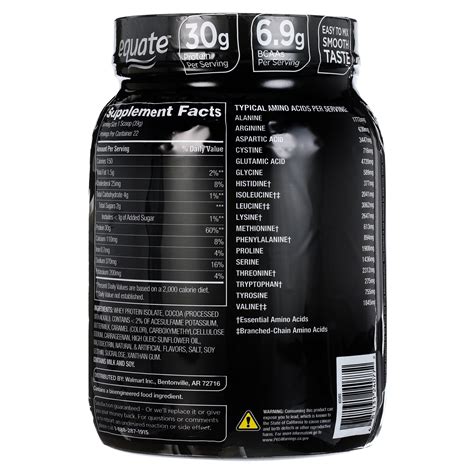 Equate Whey Protein Isolate Nutrition Facts At Lloyd Sutton Blog