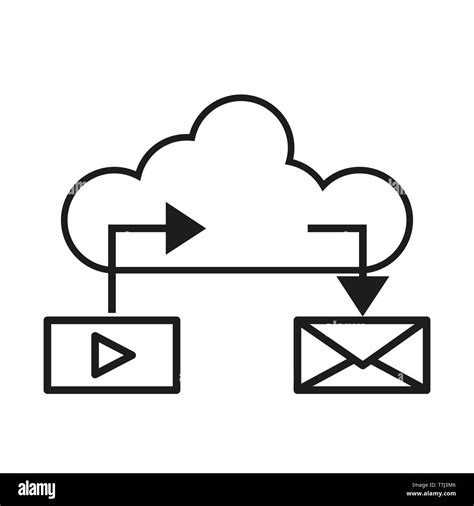 Icon Cloud Line Computing Technology Data Outline Computer Networl